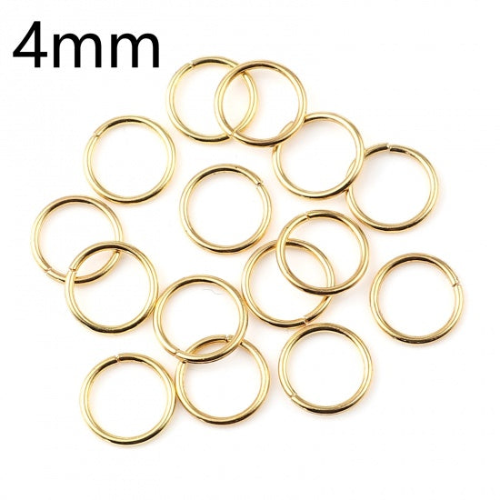 4mm Gold Plated Jump Rings ~ Pack of 200 – The Bead Store