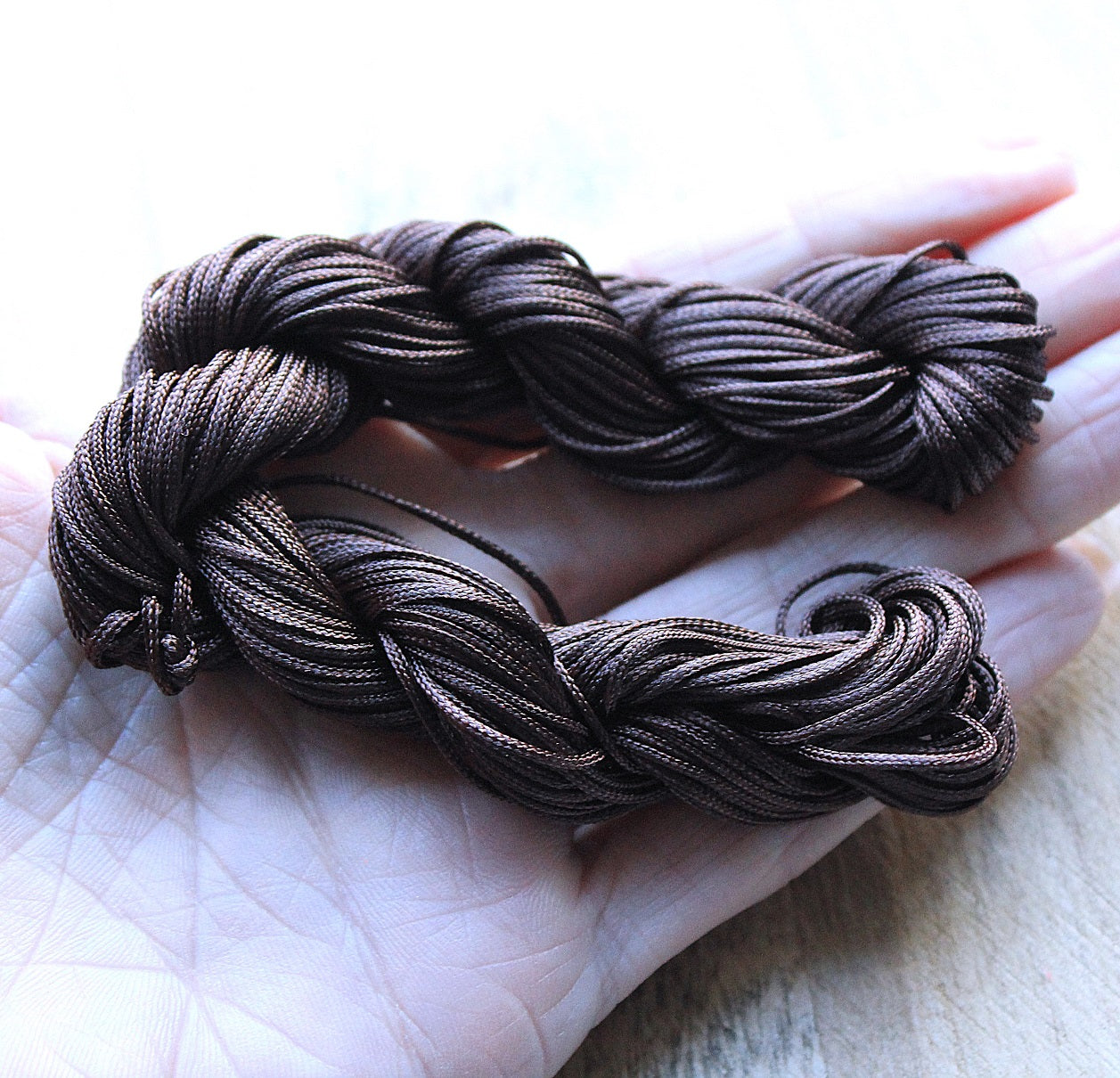 The Bead Store 2mm Nylon Cord Brown 12 Metres