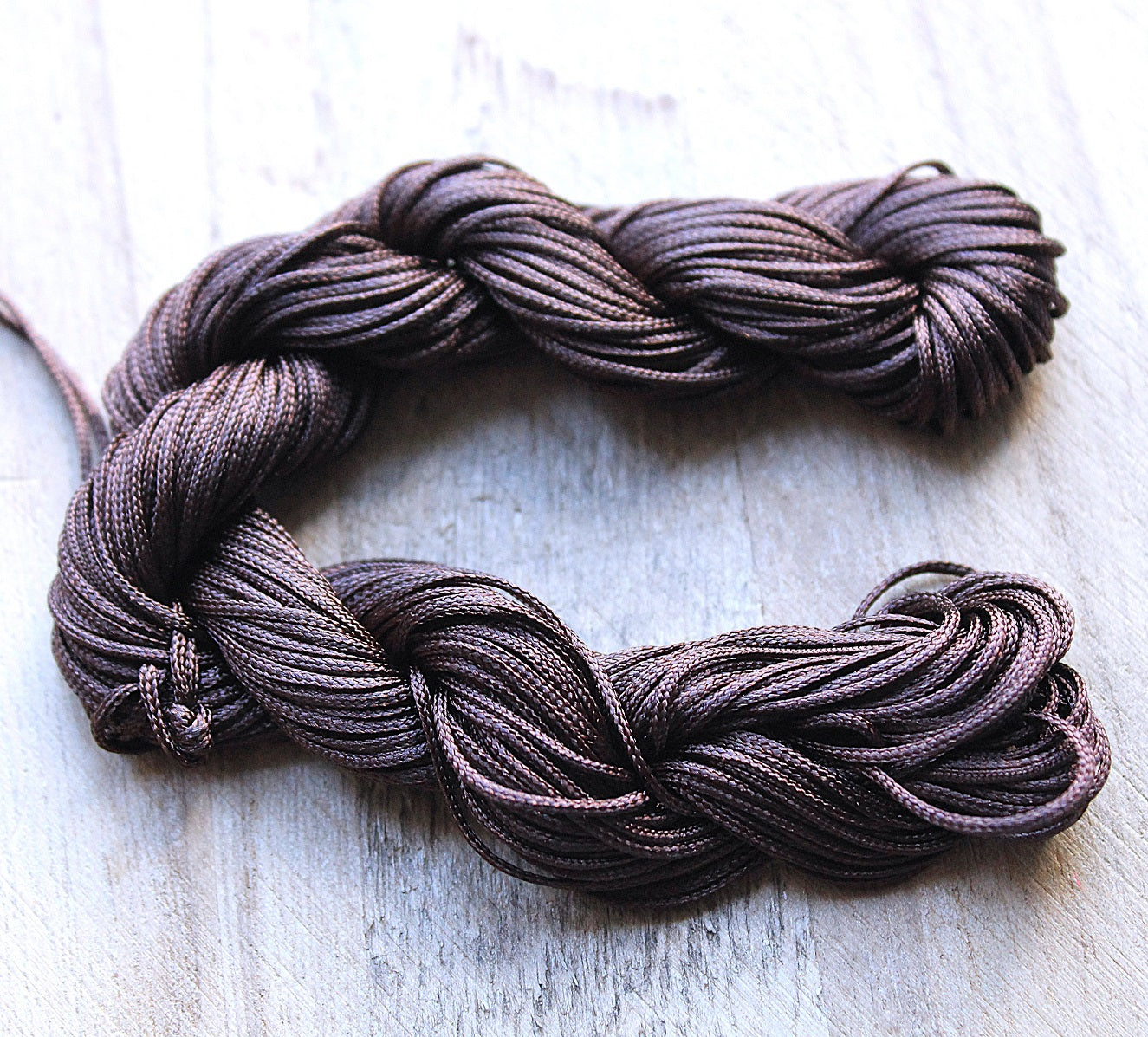 The Bead Store 2mm Nylon Cord Brown 12 Metres