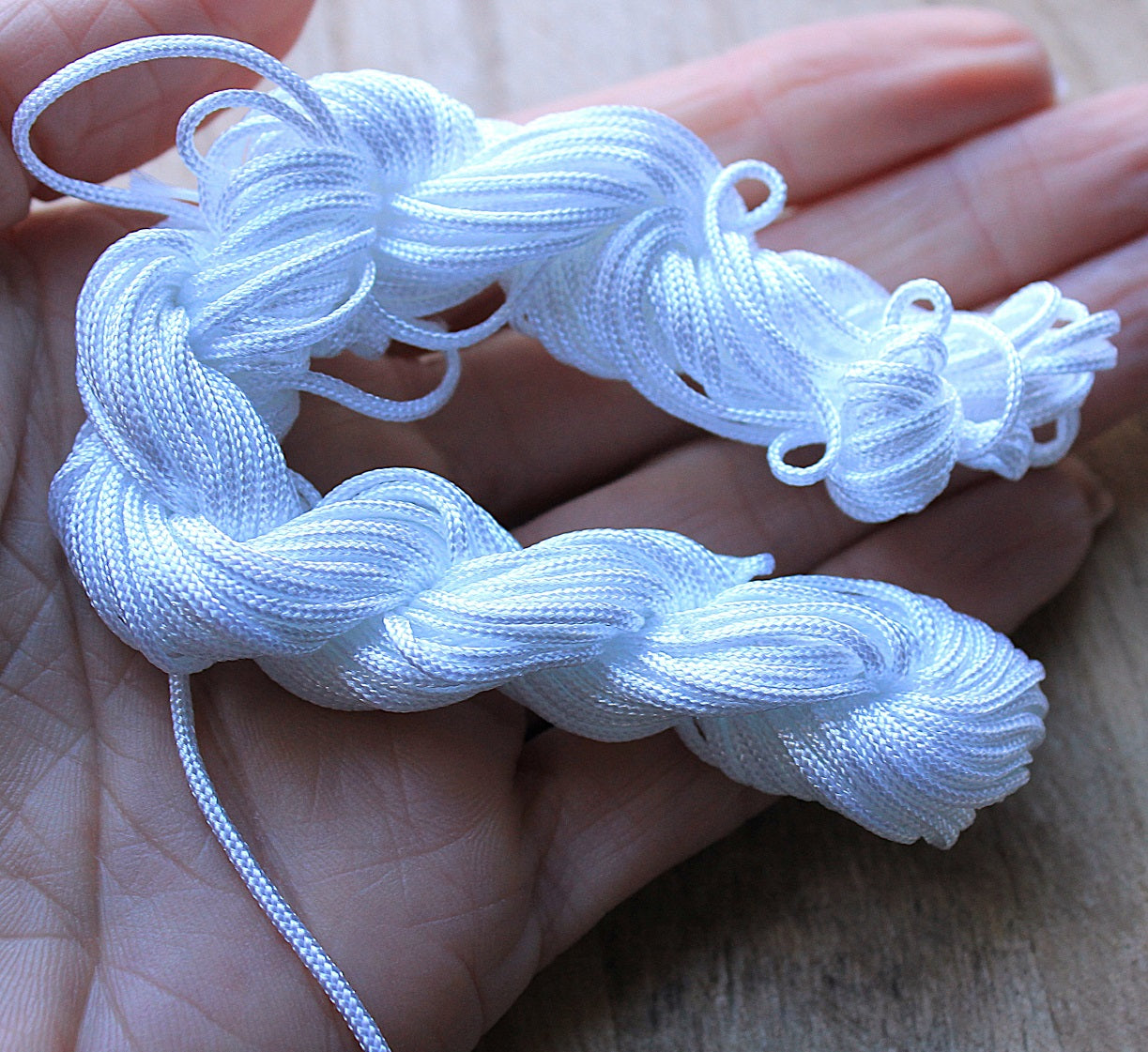 The Bead Store 2mm Nylon Cord White 12 Metres