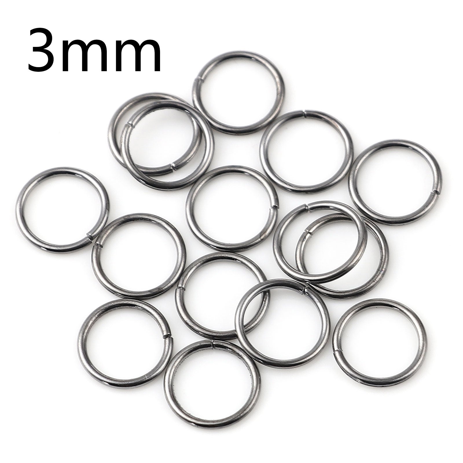The Bead Store 3mm Black / Gunmetal Plated Jump Rings ~ Pack of 200