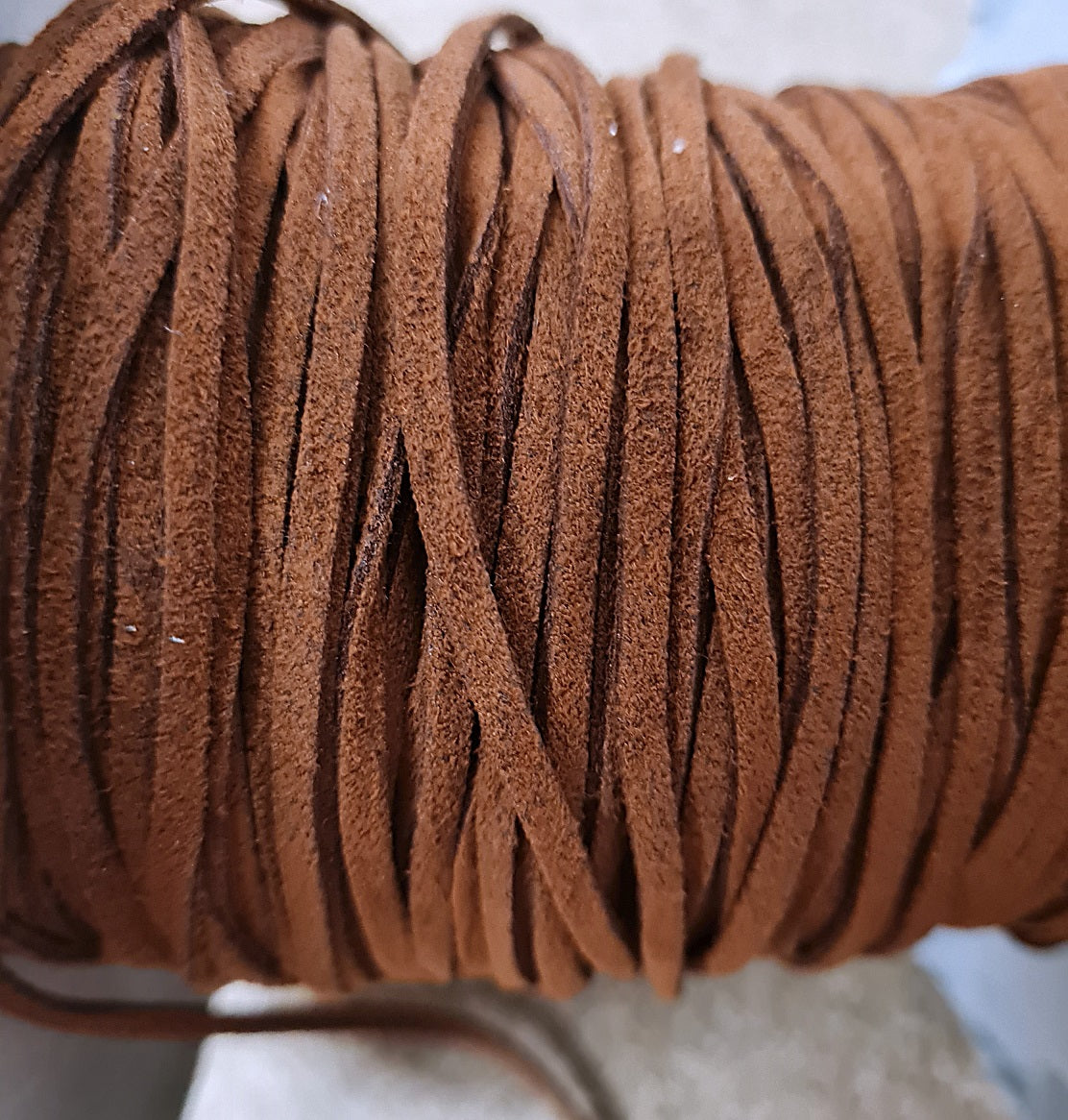 The Bead Store 3mm Brown Colour Microfibre Suede Cord ~ Pre-Cut 2m