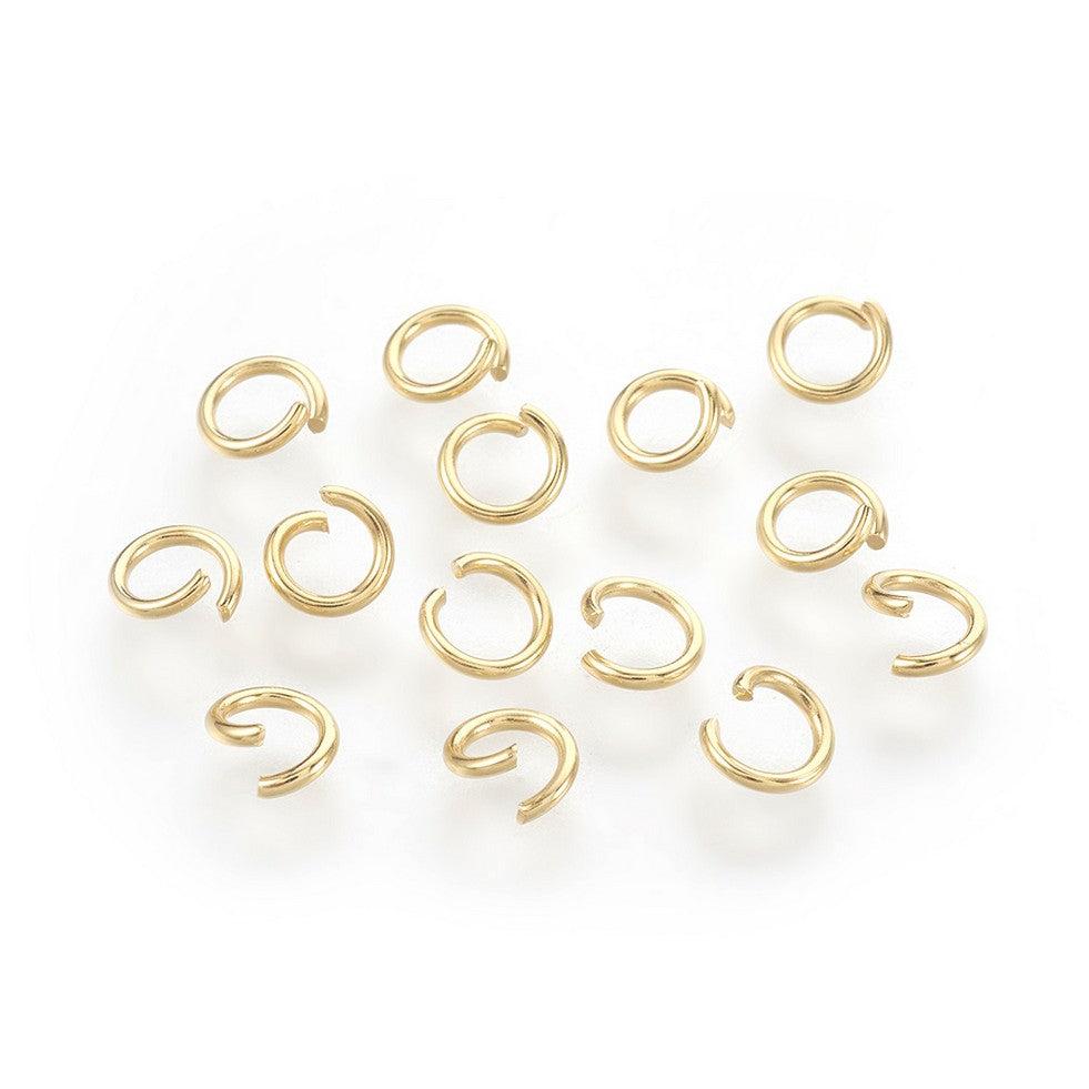 The Bead Store 4mm 18K Gold Plated Stainless Steel Open Jump Rings ...
