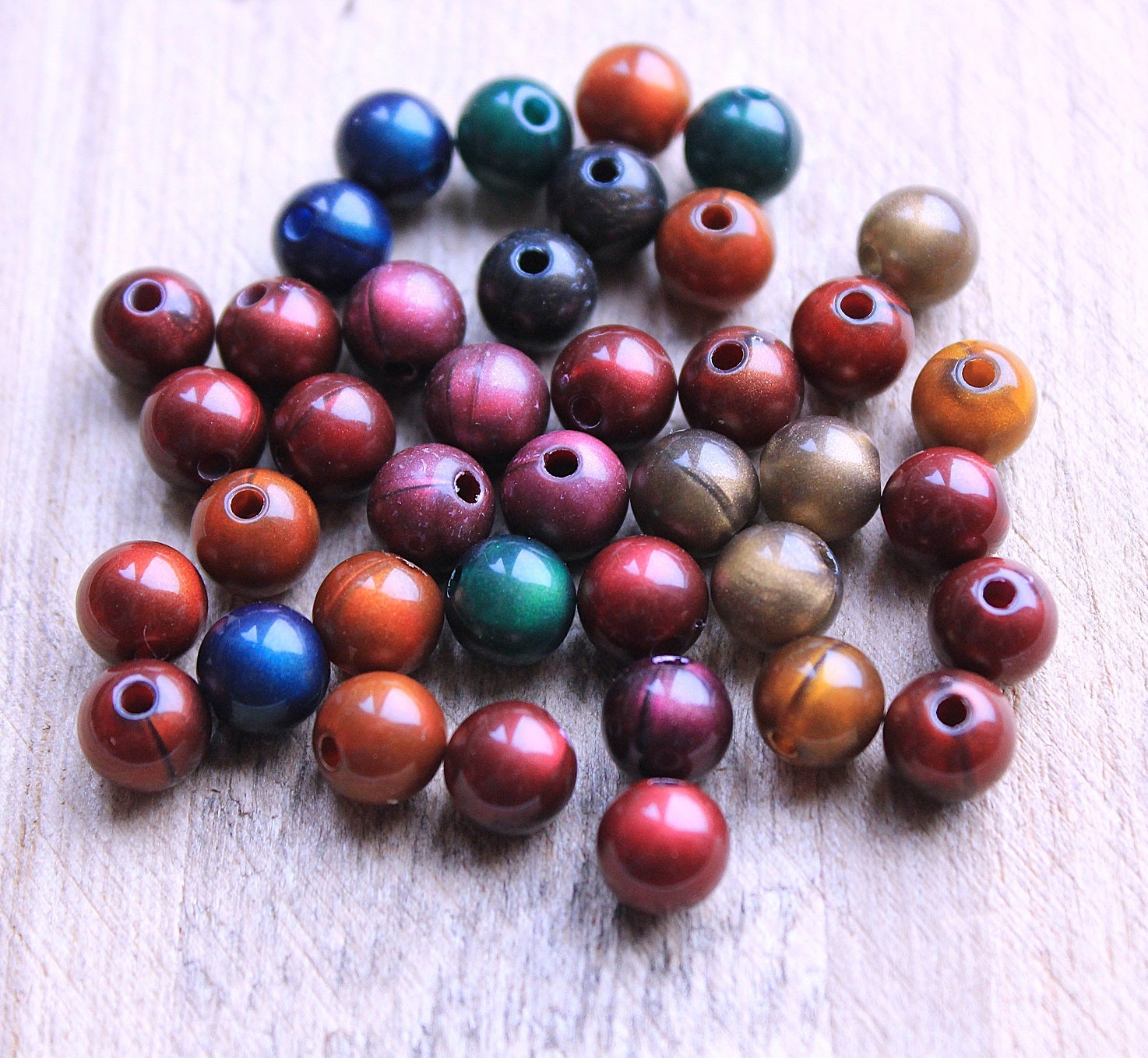 The Bead Store 8mm Round Imitation Gemstone Acrylic Beads ~ Mixed ...
